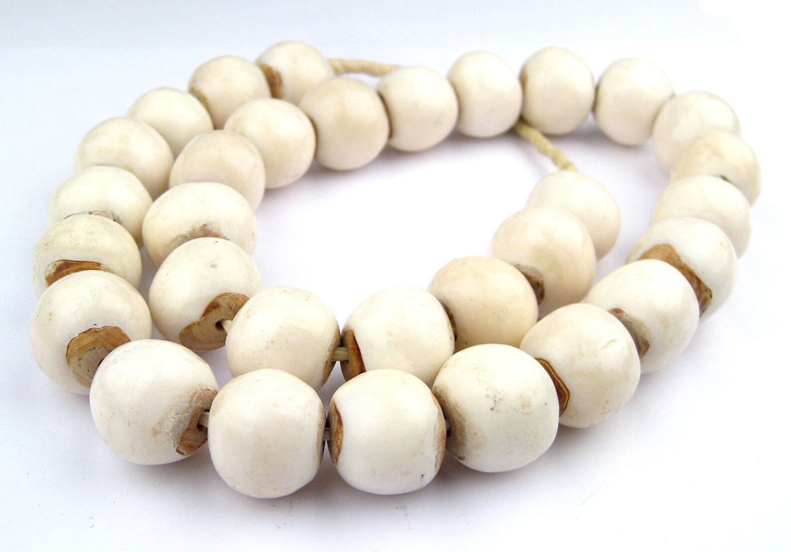 28-30 White Bone Beads: Ethnic Bone Beads Kenya Bone Beads Bone Round Beads Big Bone Beads ...