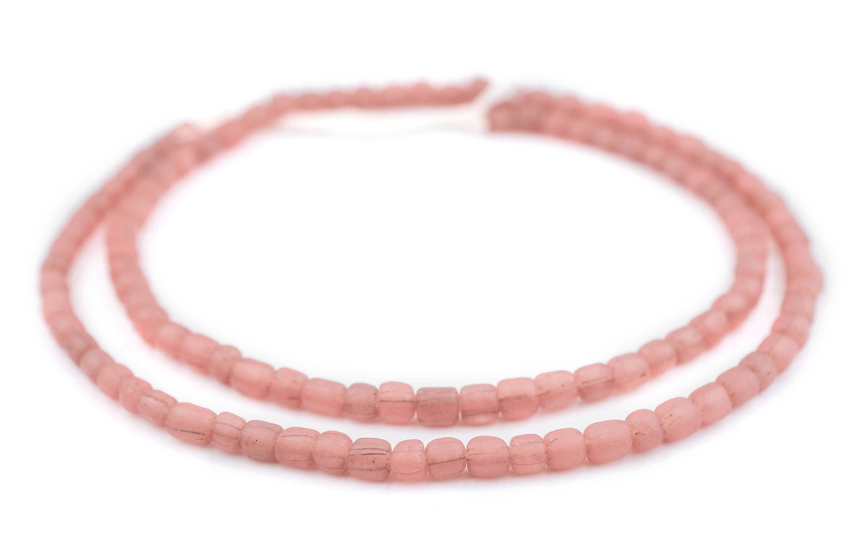 115 Rose Pink Java Glass Beads: Seed Bali Matte 5mm Cylinder Small ...