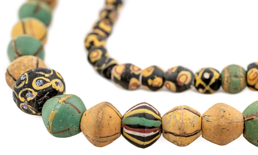 Fancy Mixed Antique Venetian King Beads, Graduated, 30 Inch Strand ...