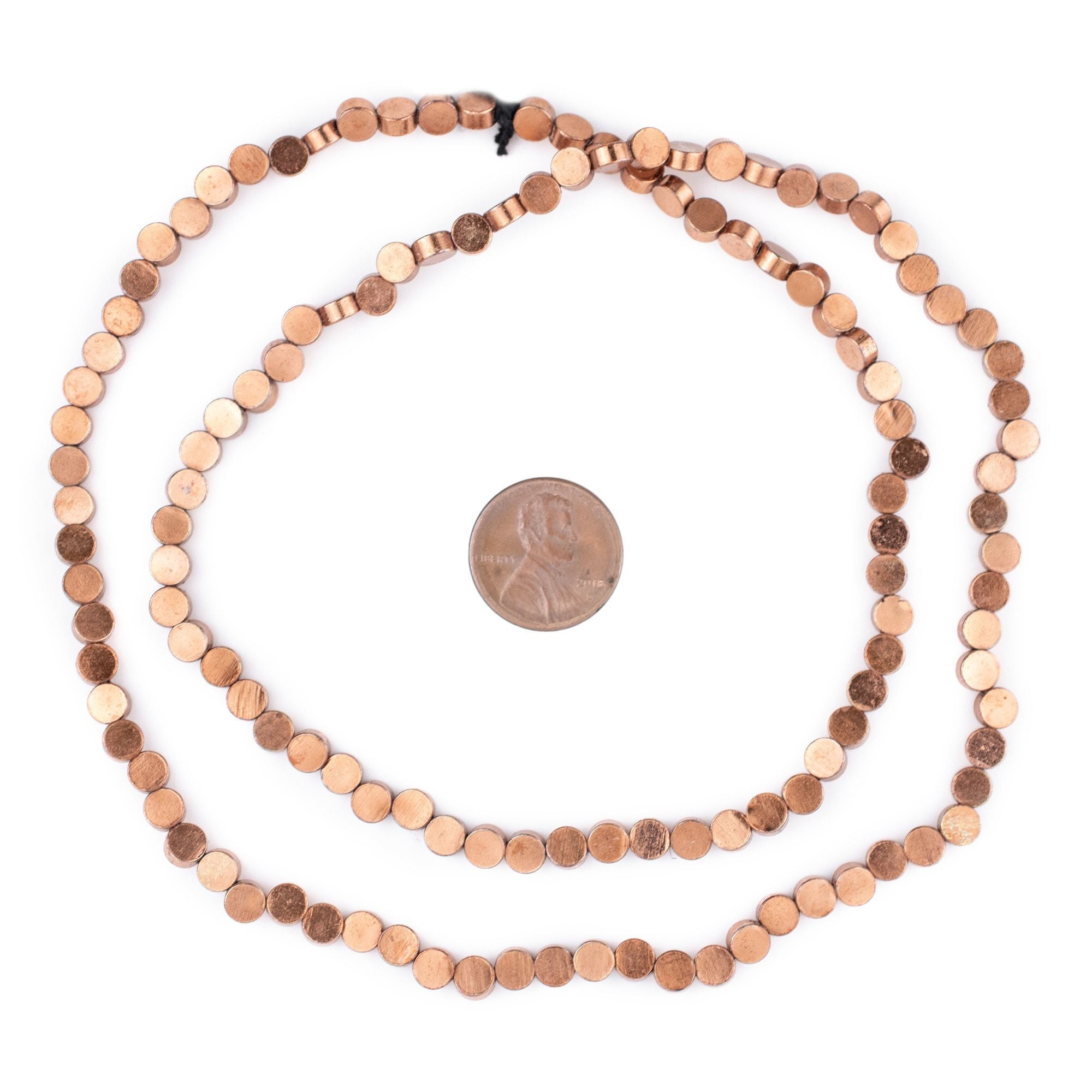 125 Circular Disk Copper Beads 5mm: Metal Spacer Beads Ethnic Metal ...