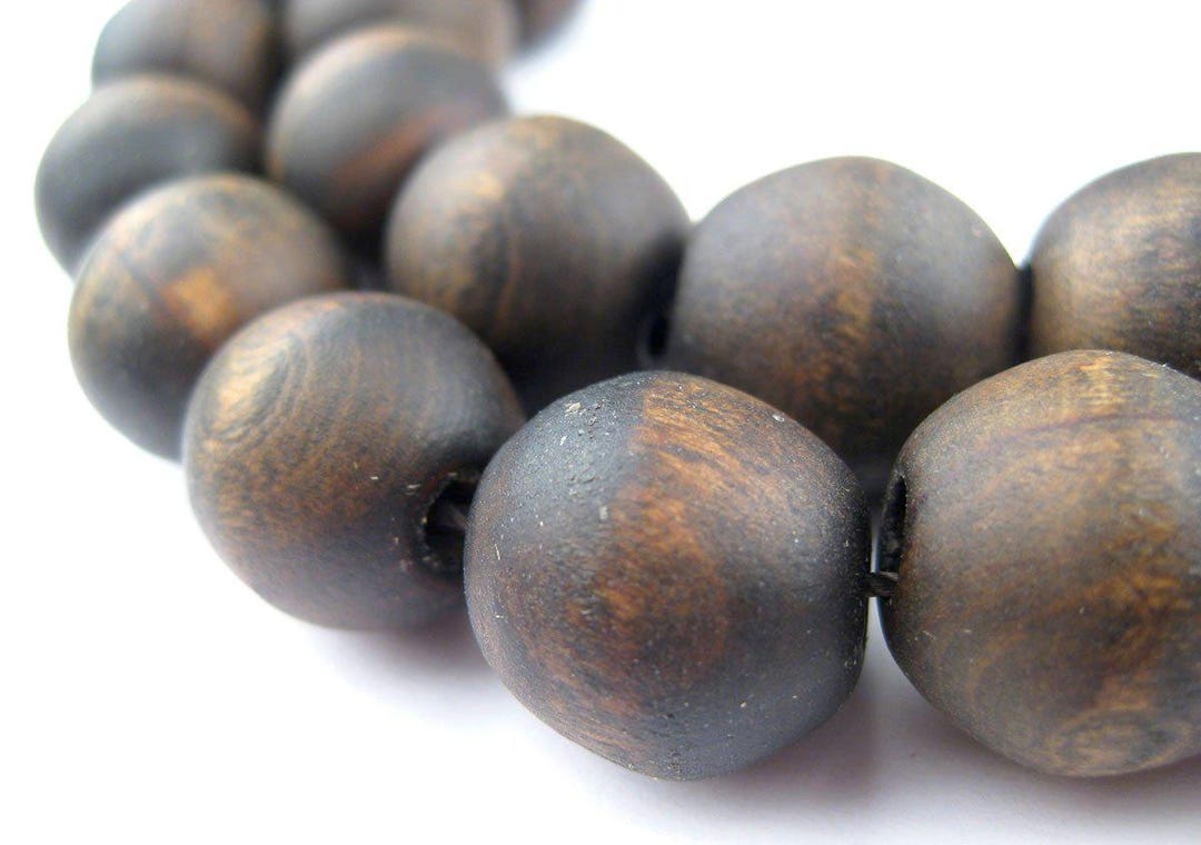 40 Vintage-style Round Olive Wood Beads From Bethlehem - Antique Wood ...