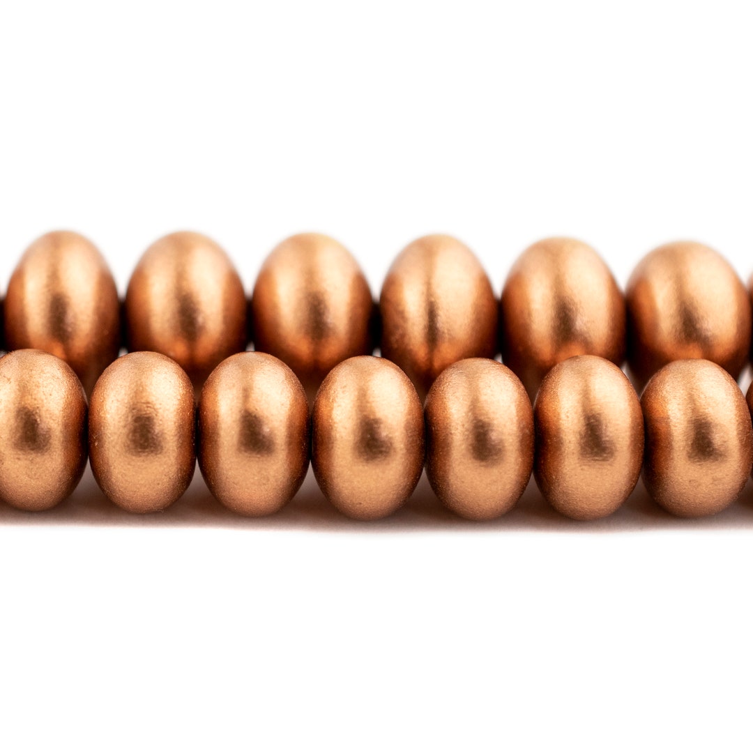 Copper Abacus Natural Wood Beads: 8x12mm 10x15mm Rounded Bronze Waxed ...