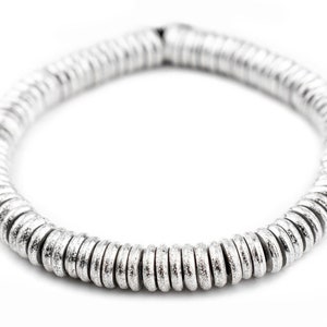 95 Silver Donut Beads 10mm: Ethnic Metal Beads Metal Spacer Beads ...