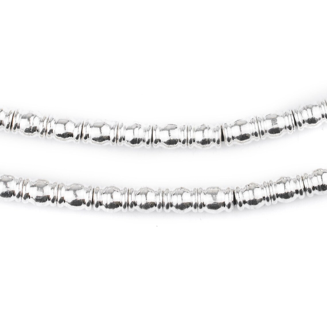 95 Silver Beveled Barrel Beads - 5mm Metal Beads Spacers Jewelry Design ...
