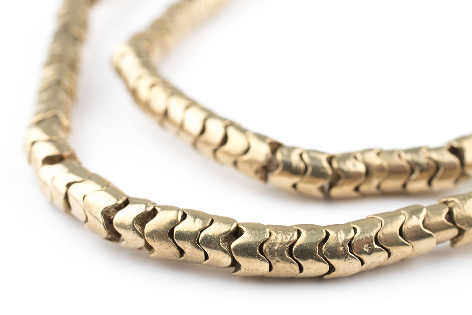 200 Brass Interlocking Snake Beads: Interlocking Brass Metal Spacer ...