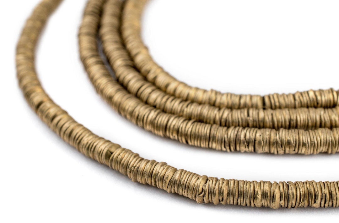 1200 Brass Interlocking Crisp Beads 4mm: Ethnic Metal Beads Metal ...