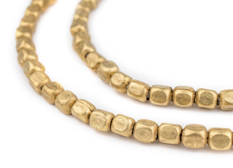 100 Rounded Rectangle Brass Beads 6x5mm: Metal Spacer Beads Ethnic ...