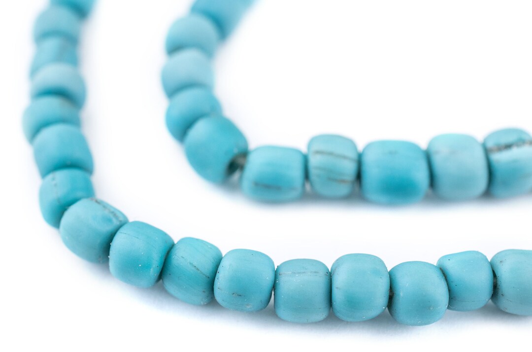 115-130 Turquoise Java Glass Beads - Indonesian Glass Beads - Jewelry ...