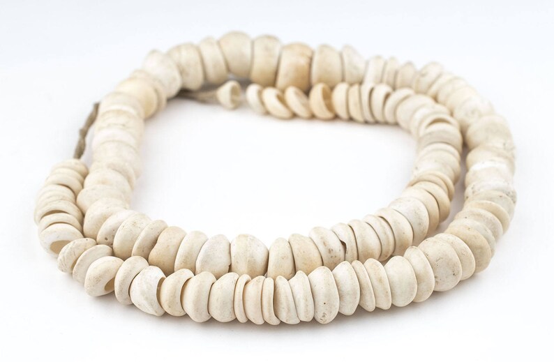 80-100 Natural West African Shell Beads: Shell Unusual Beads Ghanaian ...