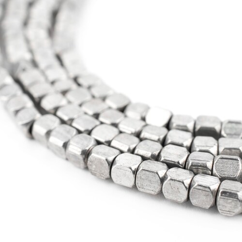 180 Rounded Silver Cube Beads 3mm: Metal Spacer Beads Ethnic - Etsy