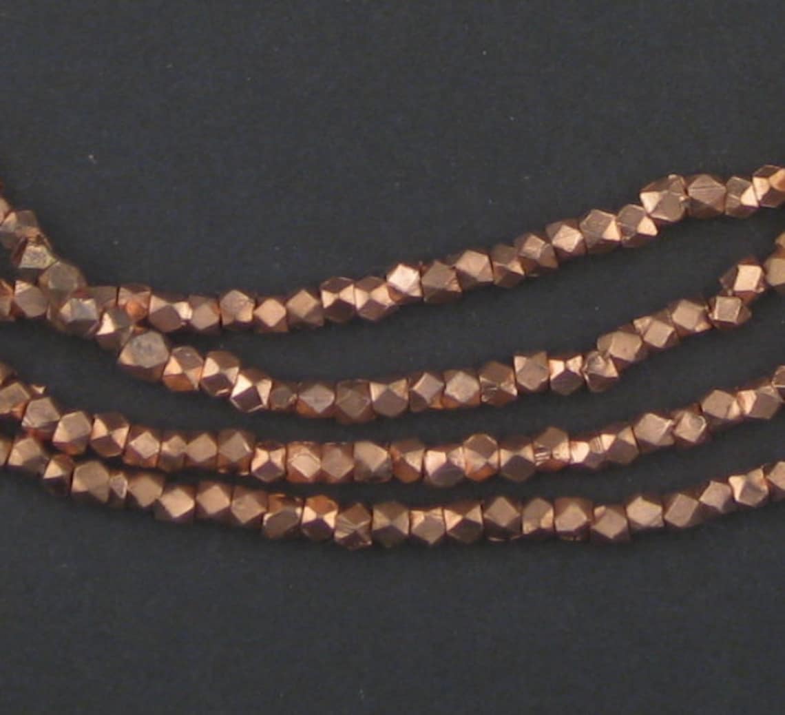 2mm Faceted Copper Beads Full Strand Copper Cornerless - Etsy