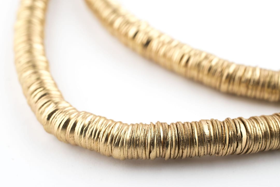Gold Color Interlocking Crisp Beads: Handmade Brass Beads Brass Unusual ...