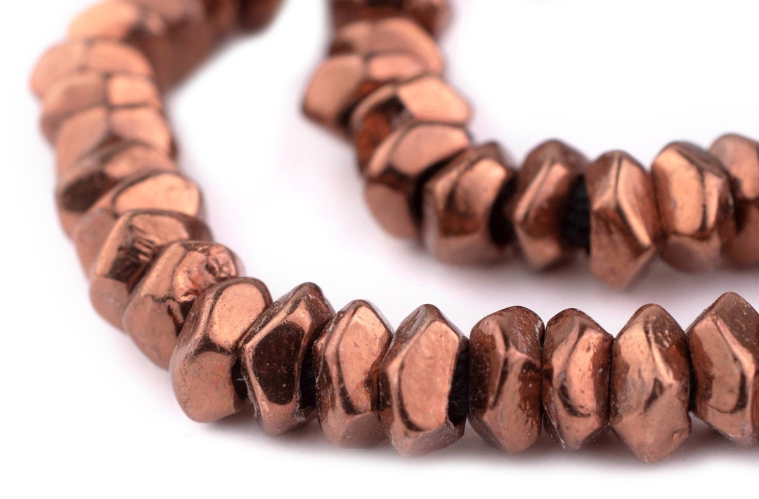 85 Copper Faceted Ring Beads 10mm: Ethnic Metal Beads Metal Spacer ...