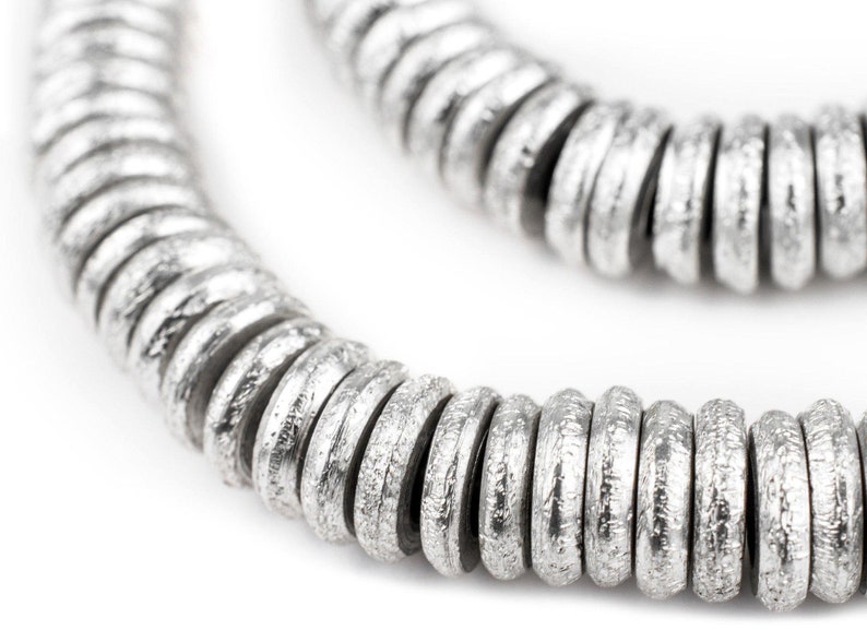 95 Silver Donut Beads 10mm: Ethnic Metal Beads Metal Spacer Beads ...