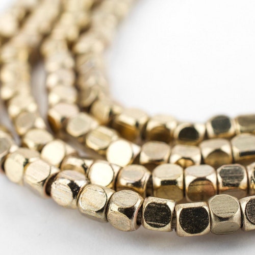 200 Rounded Brass Cube Beads 3mm: Metal Spacer Beads Ethnic - Etsy