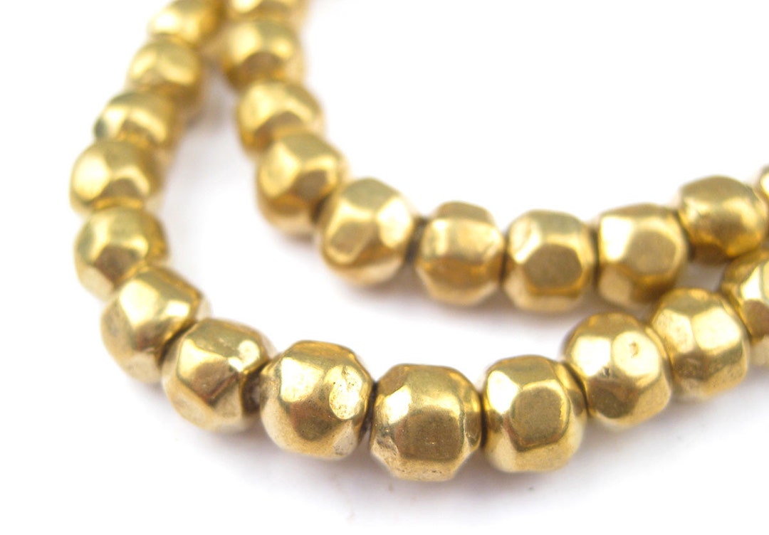 105 Rounded Brass Nugget Beads - Nugget Spacer Beads - Tribal Spacer ...