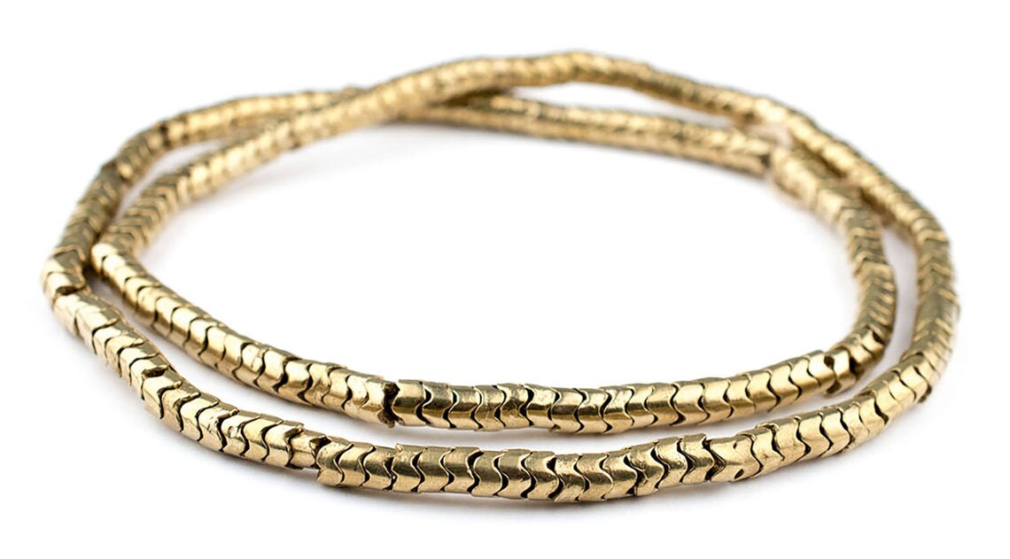 200 Brass Interlocking Snake Beads: Interlocking Brass Metal Spacer ...