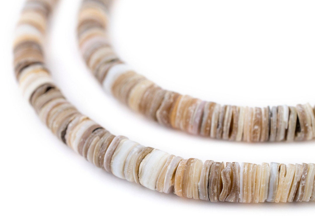 350 Rustic Matte Natural Shell Heishi Beads 8mm: Matte Shell Beads 8mm ...