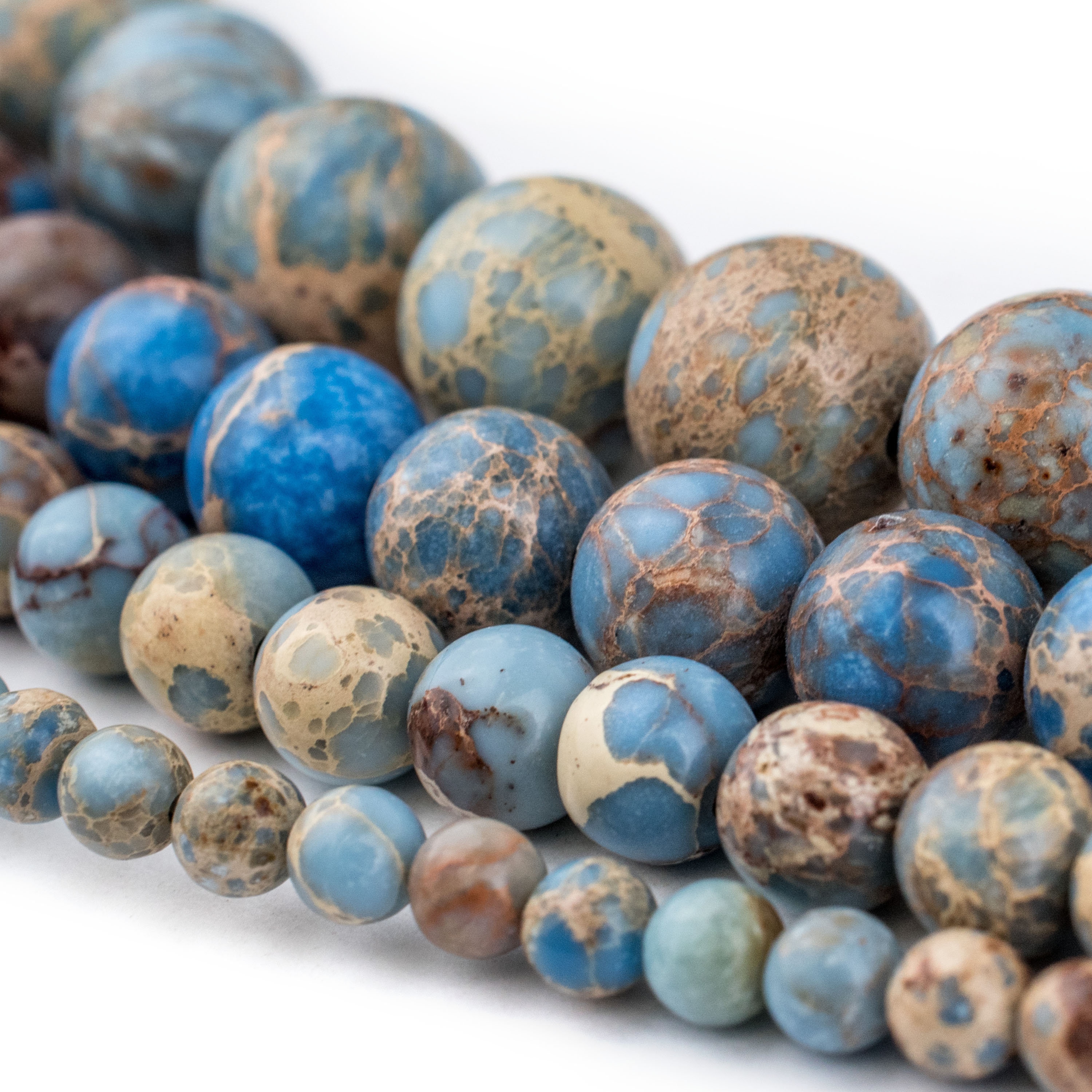 Carolina Blue Sea Sediment Jasper Beads: Round Gemstone | Etsy