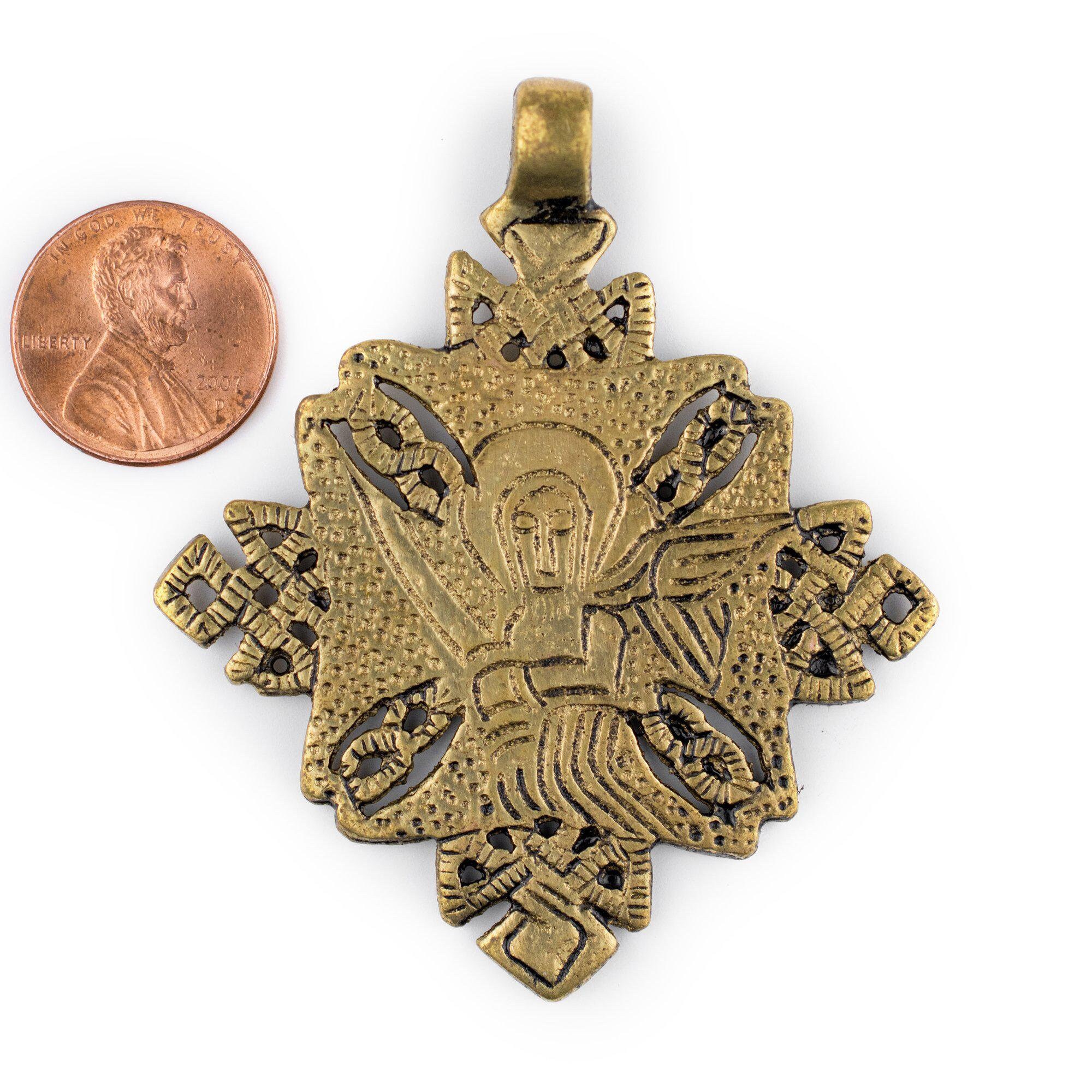 Turmi Brass Coptic Cross Pendant 55x65mm: Axum Aksum Cross | Etsy