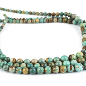 65 Graduated Round Turquoise Beads: Turquoise Gemstone Authentic ...
