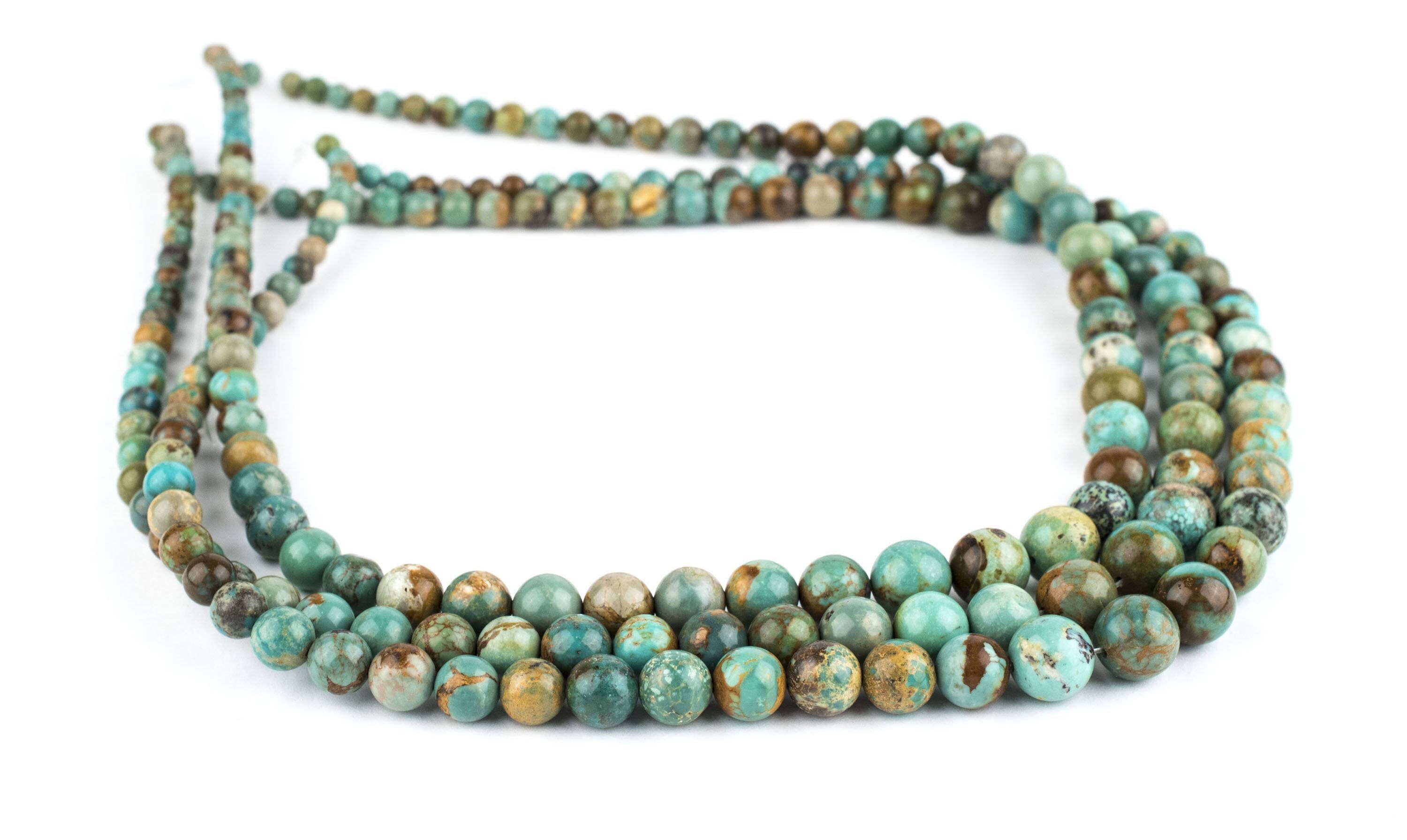 65 Graduated Round Turquoise Beads: Turquoise Gemstone - Etsy