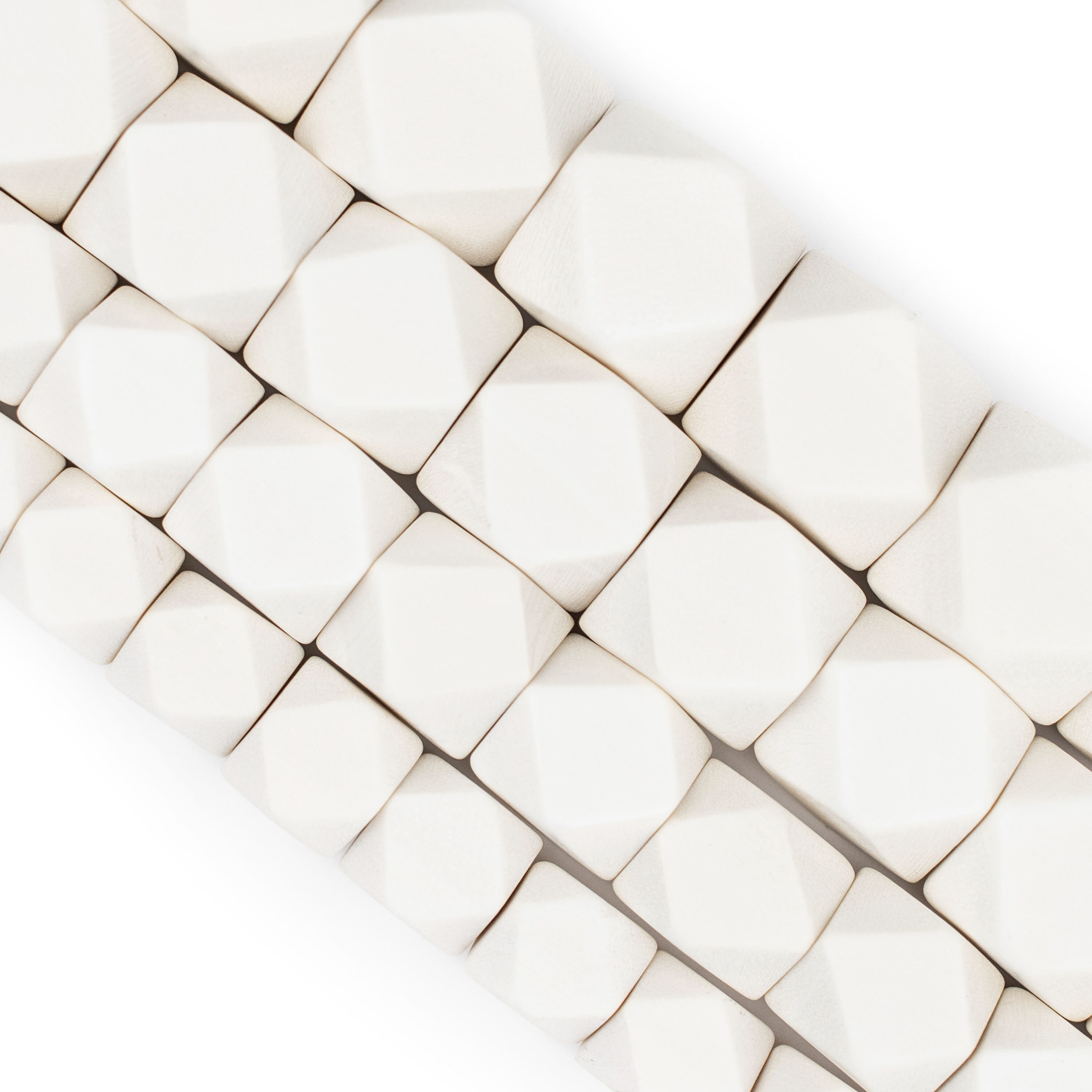 White Faceted Cube Beads: Wooden Cornerless Cube Beads | Etsy