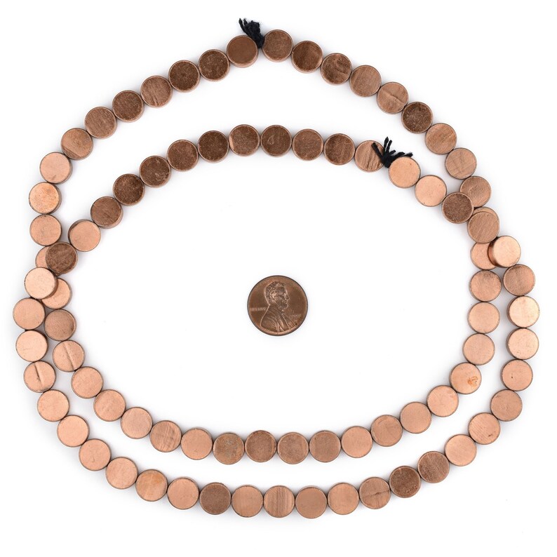 42 Circular Disk Copper Beads 10mm: Ethnic Metal Beads Metal Spacer ...