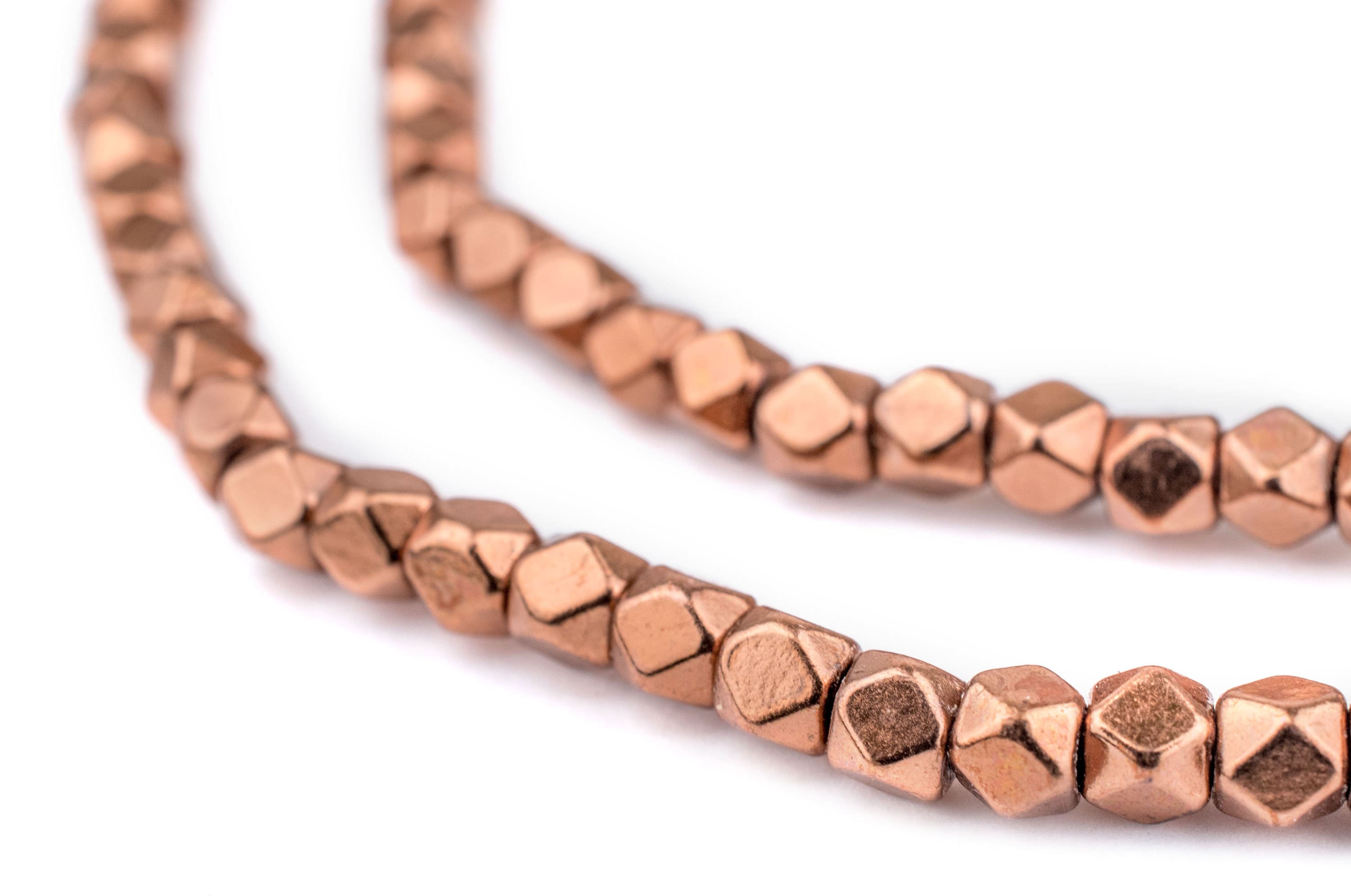 150 Diamond Cut Faceted Copper Beads: Metal Spacer Cube 4mm - Etsy
