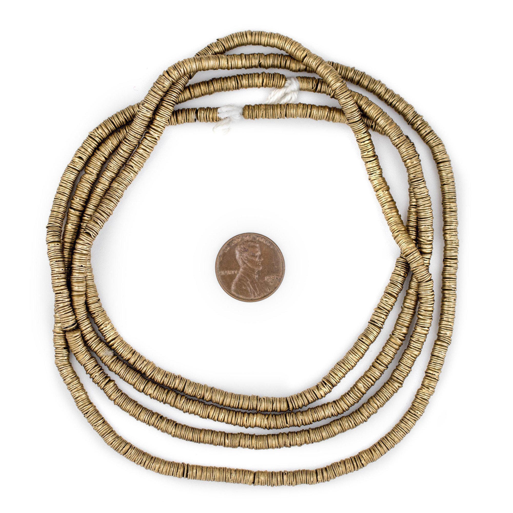 1200 Brass Interlocking Crisp Beads 4mm: Ethnic Metal Beads Metal ...