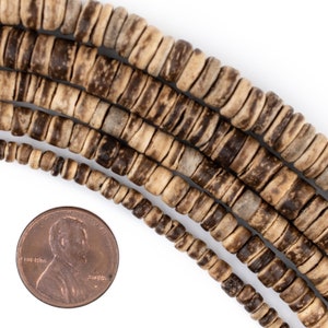 Rustic Coconut Beads: 3mm 4mm 5mm 6mm 8mm Brown Sliced Flat Disk ...