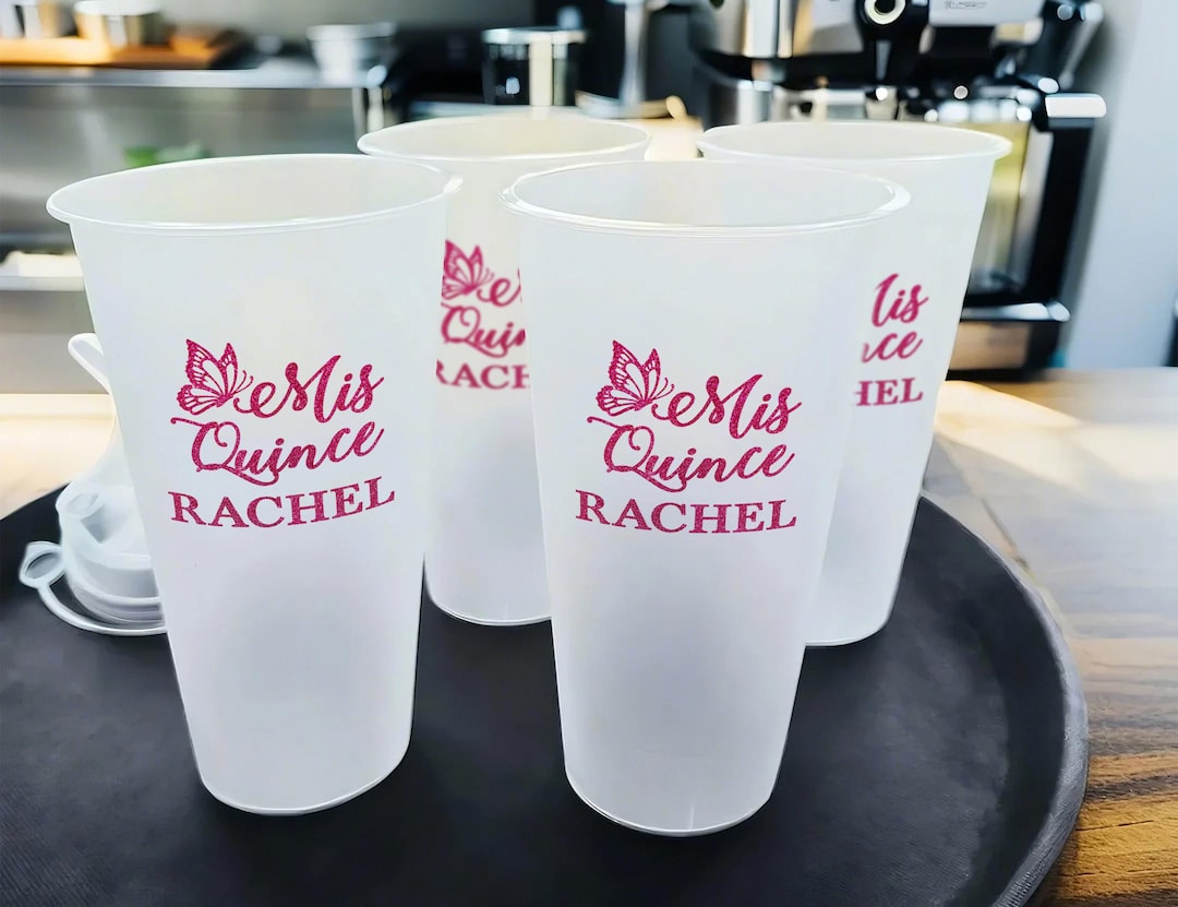 Custom Quinceanera Cup Favors, Frosted Cup for Celebrating Sweet 16 ...