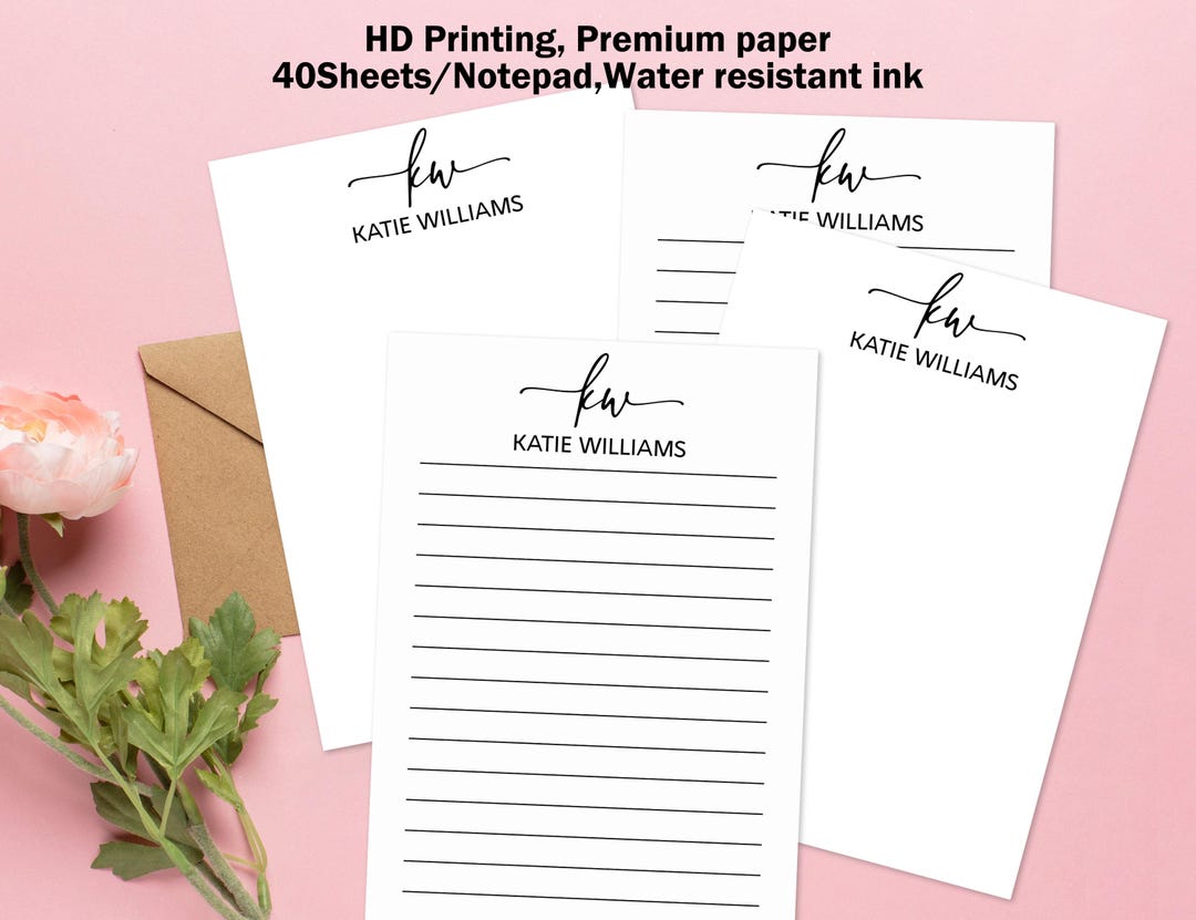 Professional Notepad With Name and Initials Minimalist Business ...