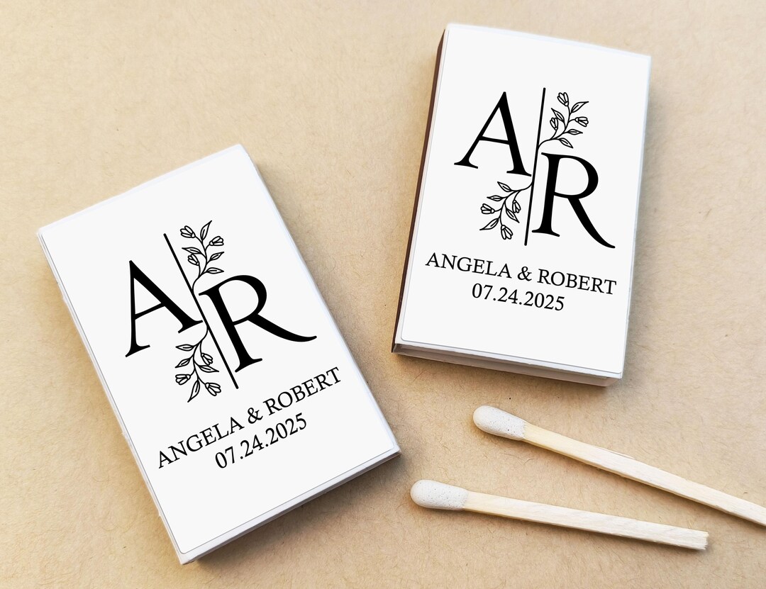 Personalized Wedding Favor / Custom Initial Monogram Matchboxes ...