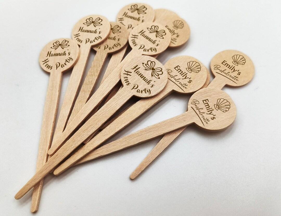 Personalized Wooden Bachelorette Food Picks/wood Food Pick Sticks ...