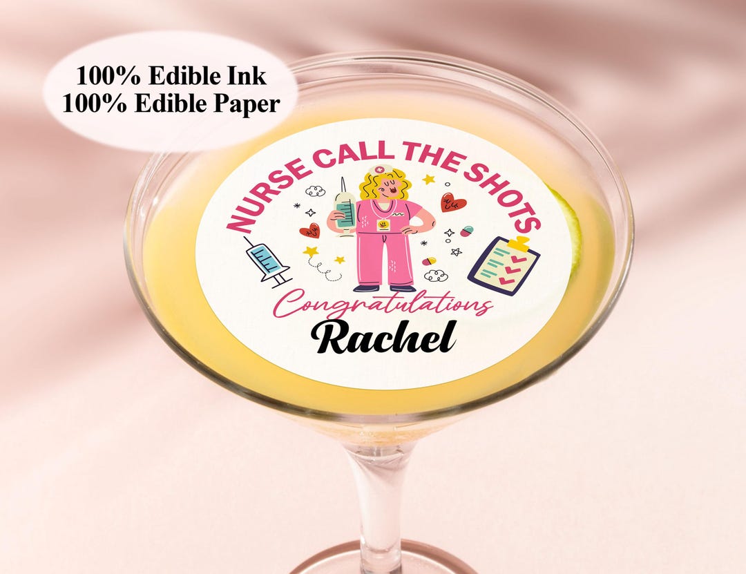 Edible Nurses Cocktail Toppers/custom Drink Toppers for Nurse Week ...