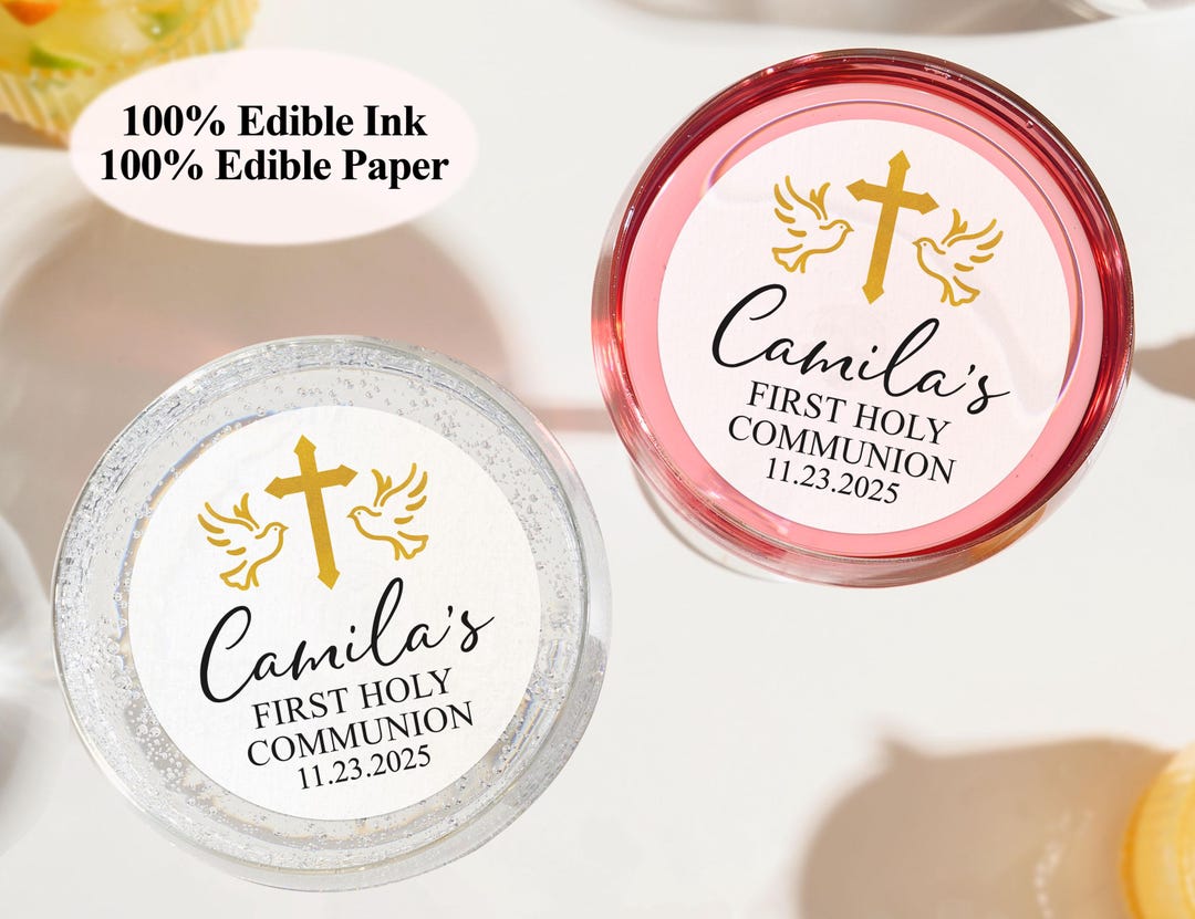 Personalized Edible Topper for First Holy Communion/baptism Wafer Drink ...