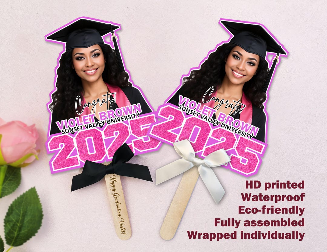 Custom Graduation Fans, Grad Fans, Class of 2025, Custom Face Fans ...