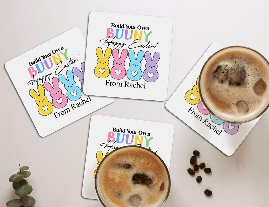 Easter Coasters/build Your Own Bunny/personalized Bunny Coaster Set ...