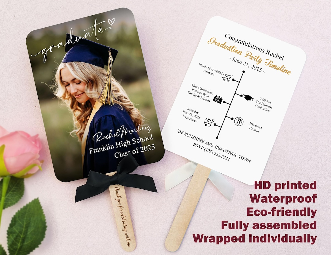 Bulk Graduation Party Timeline Photo Fans/grad Announcement Class of ...