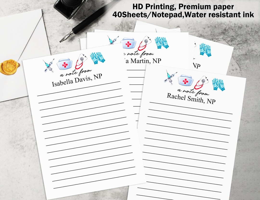 Custom Nurse Notepad, Nurse Appreciation Gifts, Registered Nurse Memo ...