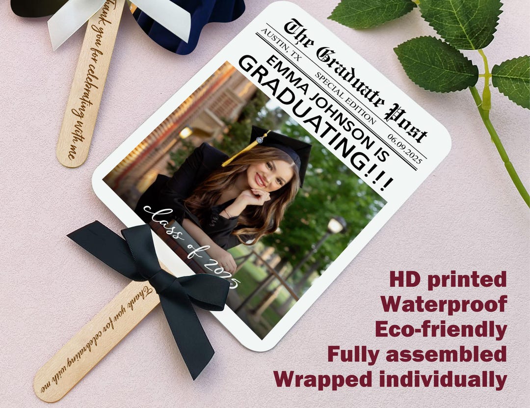 Custom Graduation Ceremony Photo Fans/personalized Graduation Hand Fans ...