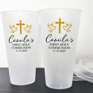 First Holy Communion Cups/baptism Frosted Cups/bulk Christening Favors ...