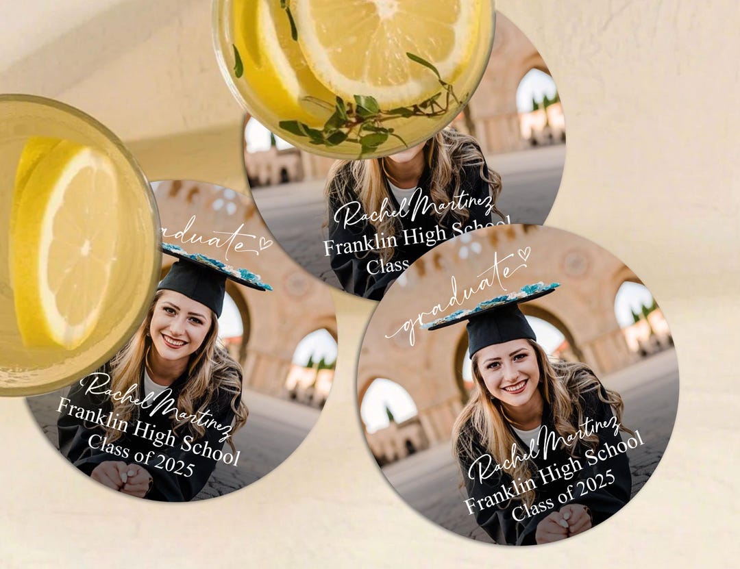 Personalized Photo Graduation Coasters/custom Graduation Cocktail ...