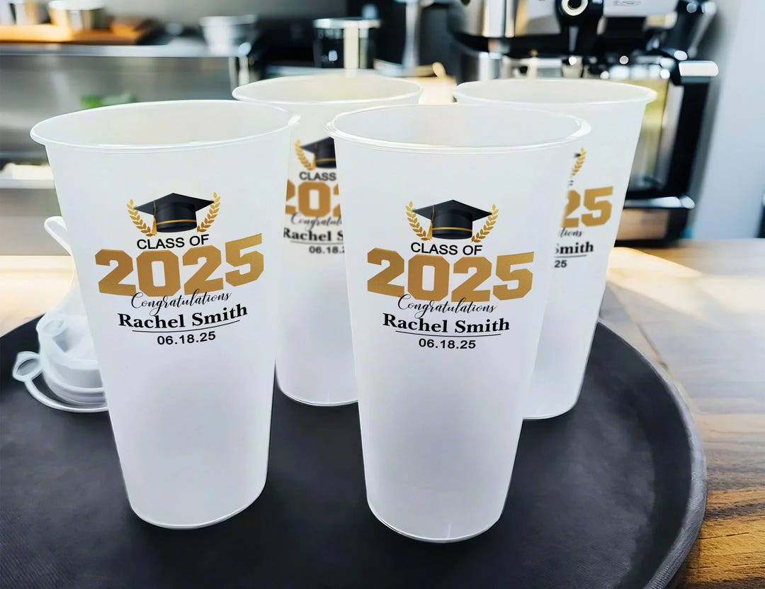 Class of 2025 Graduation Frosted Cups, Congrats Grad Cups, Grad Party ...
