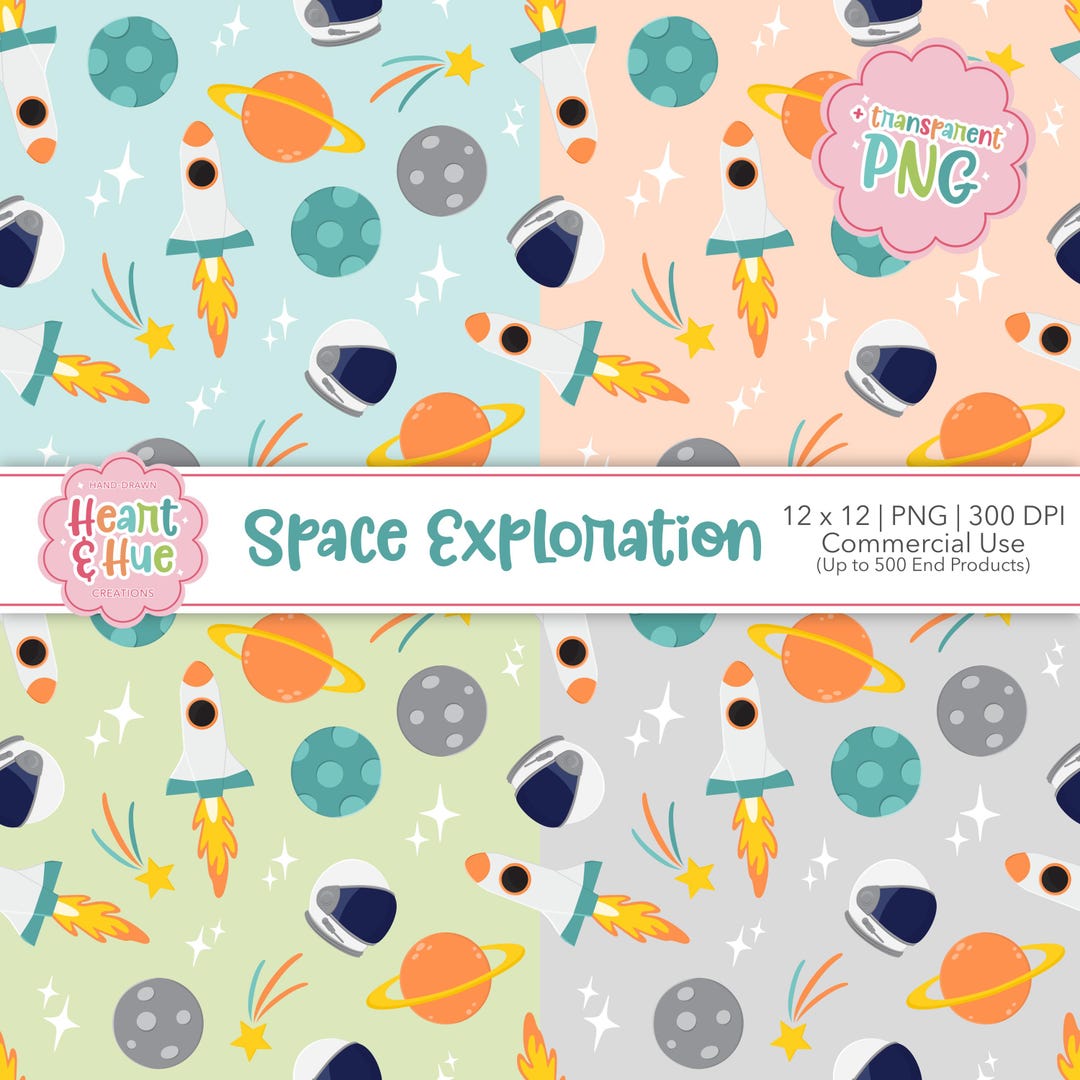 Outer Space Seamless Files 300 DPI PNG Bundle Instant Download Digital ...
