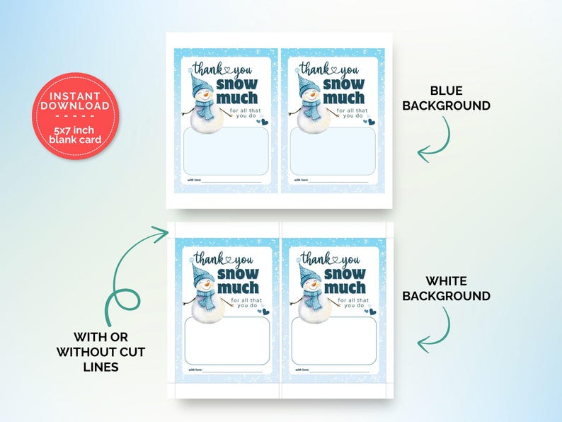 Thank You Snow Much for All That You Do Appreciation Card, 5x7 Inch ...