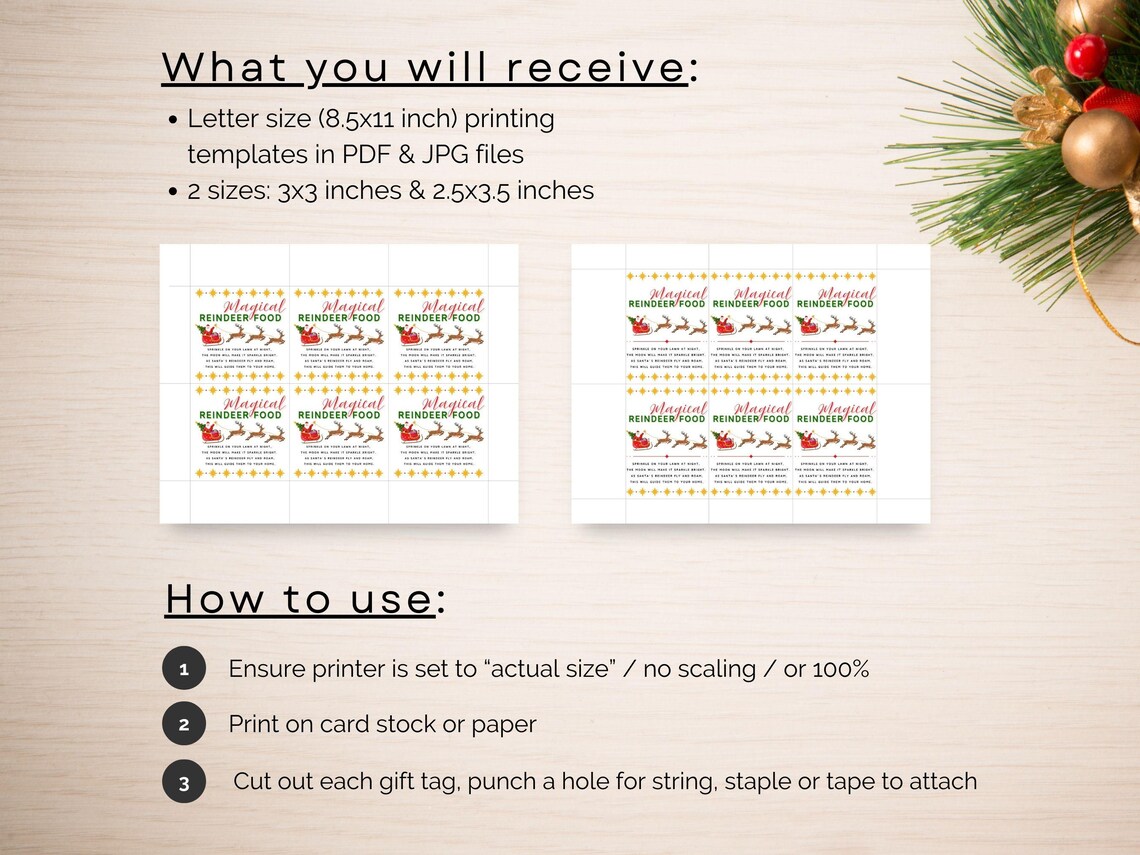 Magical Reindeer Food Printable Tag, Digital Download Magic Reindeer ...