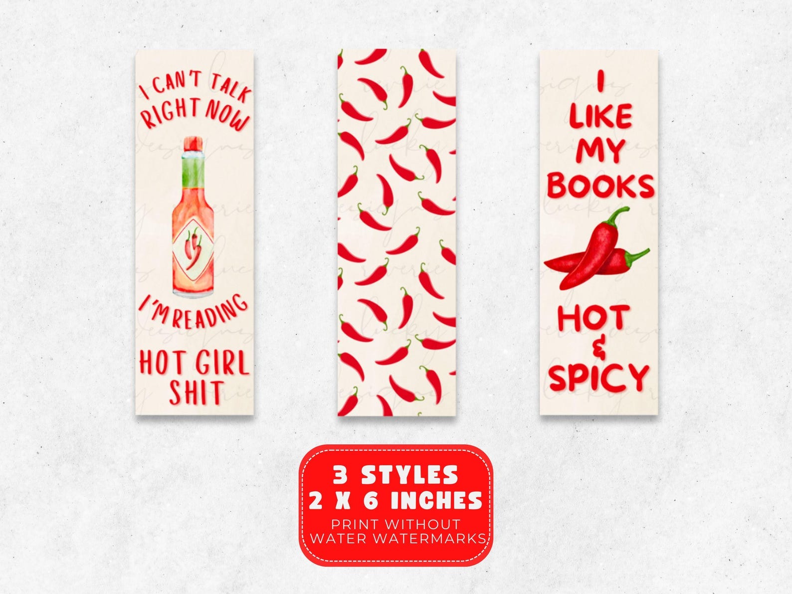 Hot and Spicy Printable Bookmarks, Spicy Themed DIY Bookmarks, Hot ...