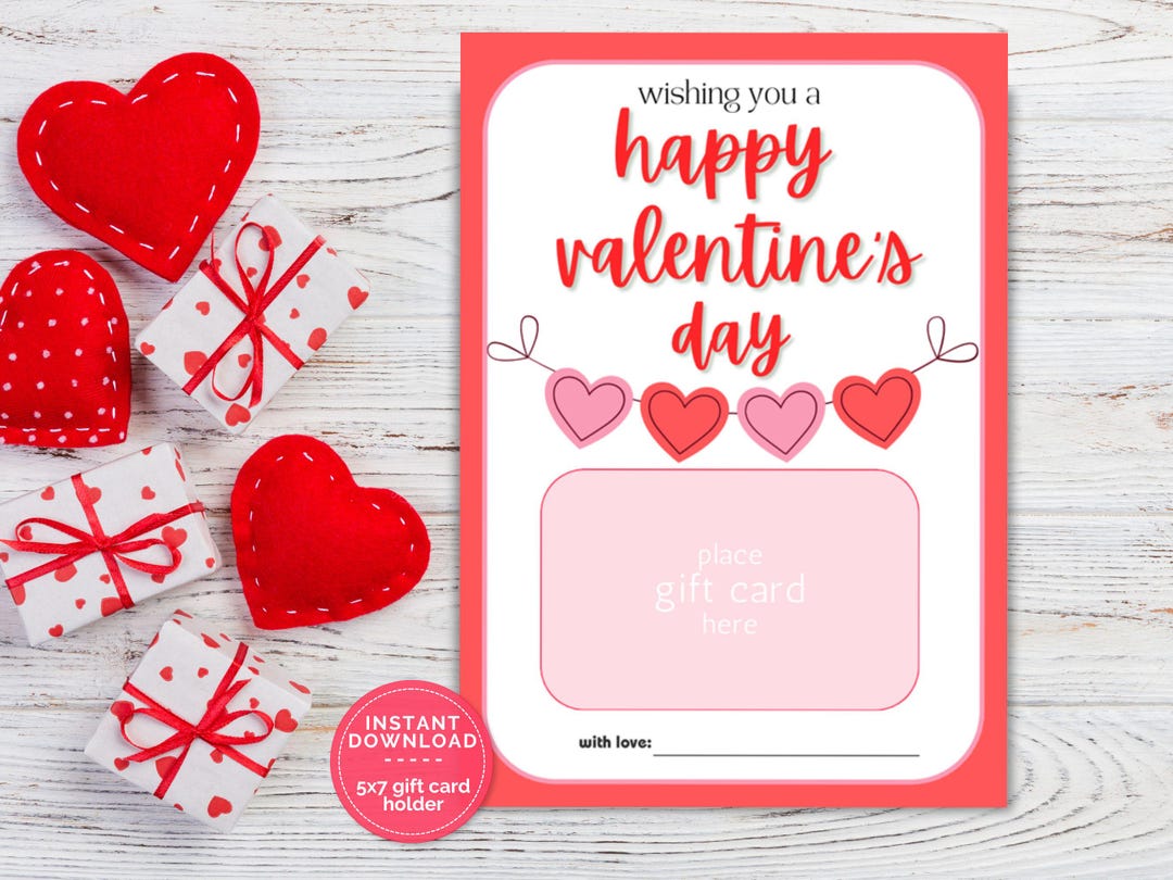 Happy Valentine's Day Gift Card Holder, Wishing You A Happy Valentines ...